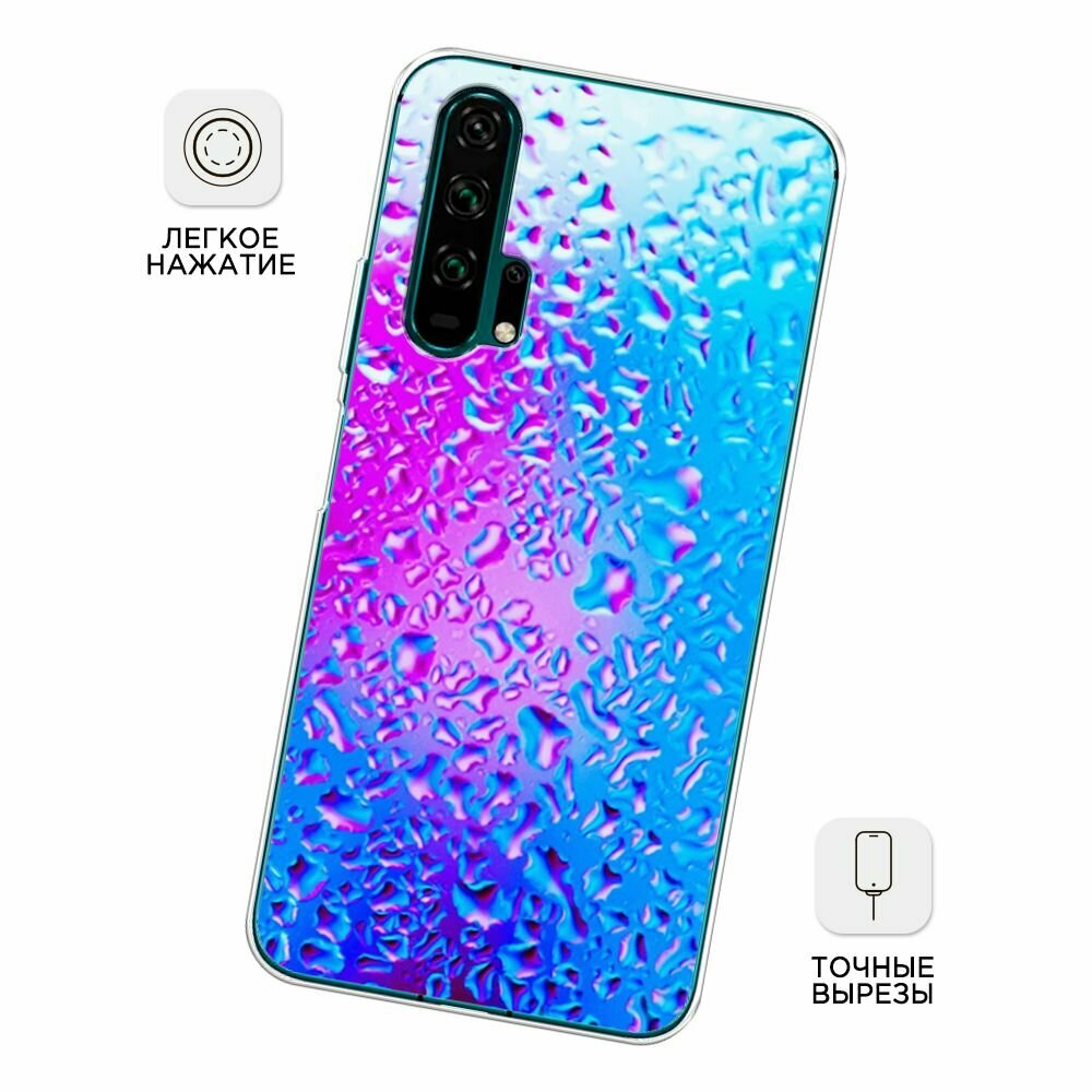 Чехол на Honor 20 Pro / Хонор 20 Про с принтом "Капли на стекле" — фото 1