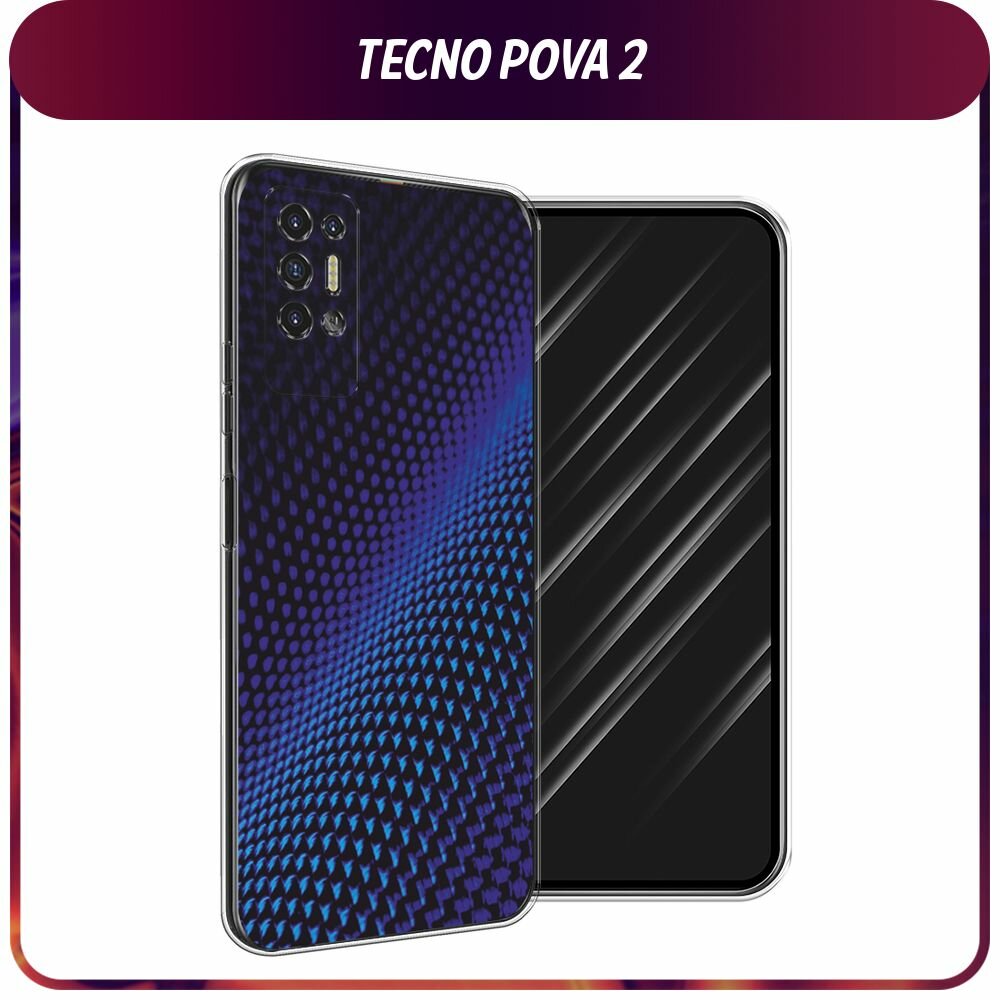 Чехол на Tecno Pova 2 / Текно Пова 2 с принтом "Синий карбон"