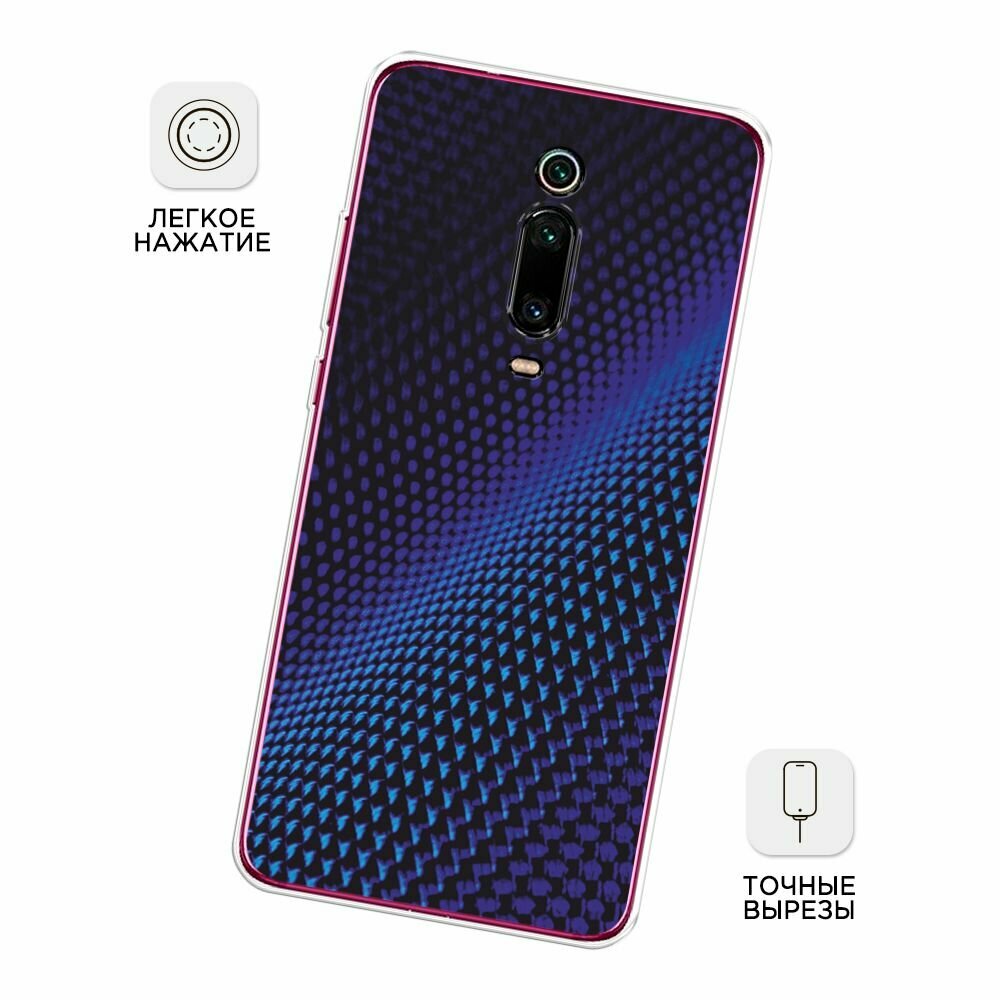 Чехол на Xiaomi Redmi K20/K20 Pro/Mi 9T/9T Pro / Сяоми Редми К20/K20 Pro/Mi 9T/9T Pro с принтом "Синий карбон" — фото 1