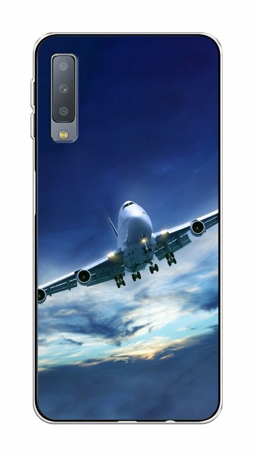 Чехол на Samsung Galaxy A7 2018 / Самсунг Галакси А7 2018 с принтом "Самолет в небе"