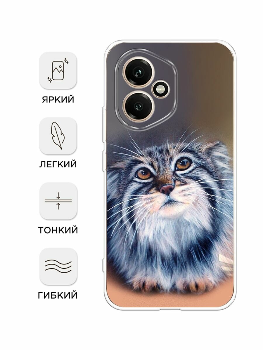 Силиконовый чехол на Honor 400 / Хонор 400 с принтом "Кот манул 2" — фото 1
