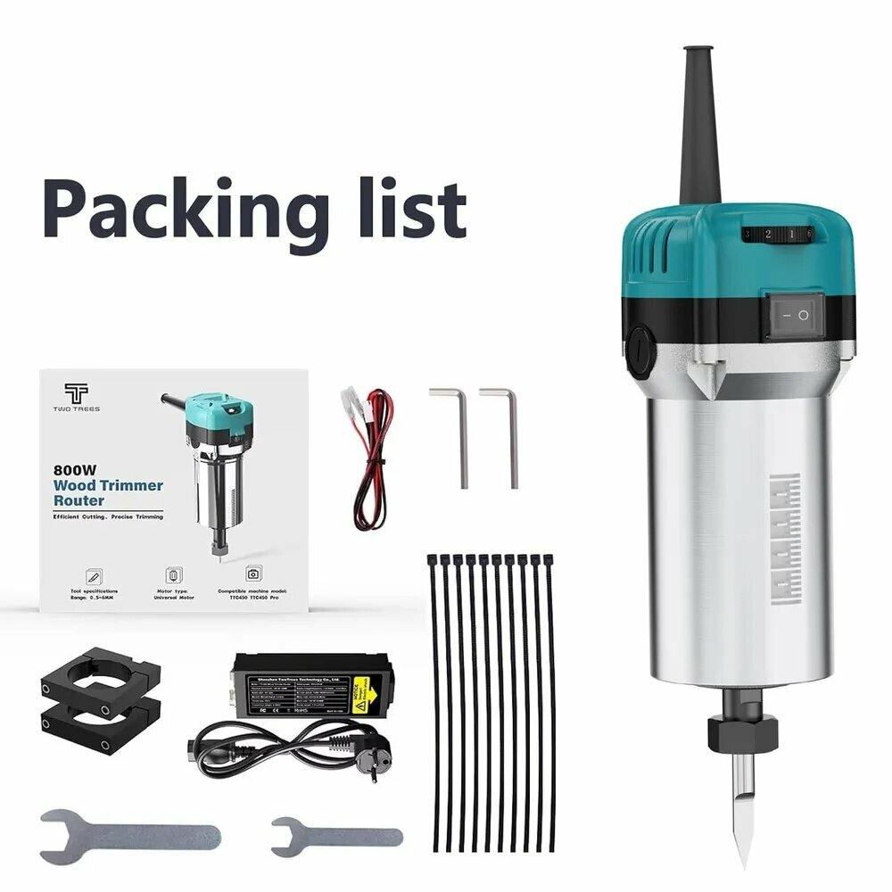 Twotrees Триммер 800 Вт для TTC 450/ TTC 450 pro, Фрезер по дереву 30000 об/мин