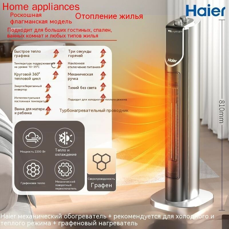 Обогреватель Haier HNS2210A 2000 Вт с дистанционным управлением для домаuj
