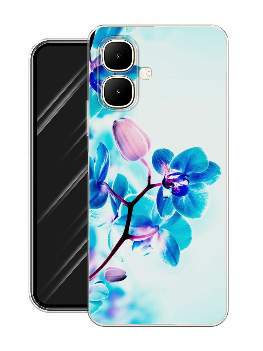Чехол на Infinix Smart 10 / Инфиникс Смарт 10 с принтом "Голубая орхидея" — фото 1