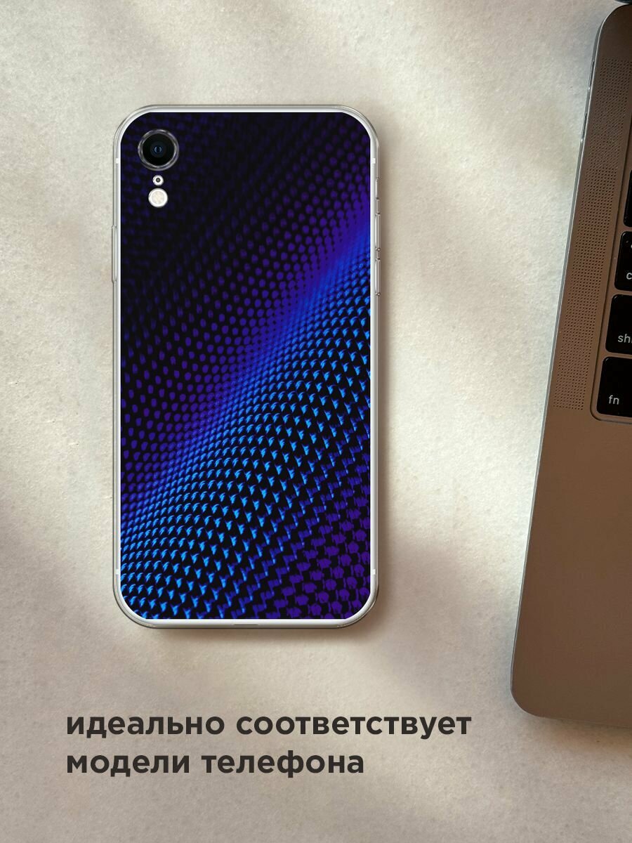 Чехол на Apple iPhone XR / Айфон XR с принтом "Синий карбон" — фото 1