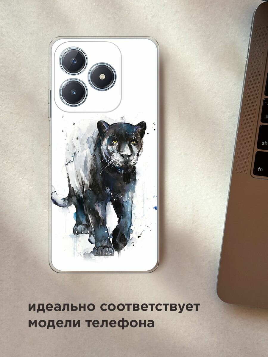 Силиконовый чехол на Realme C63 / Реалми С63 с принтом "Пантера арт 3" — фото 1