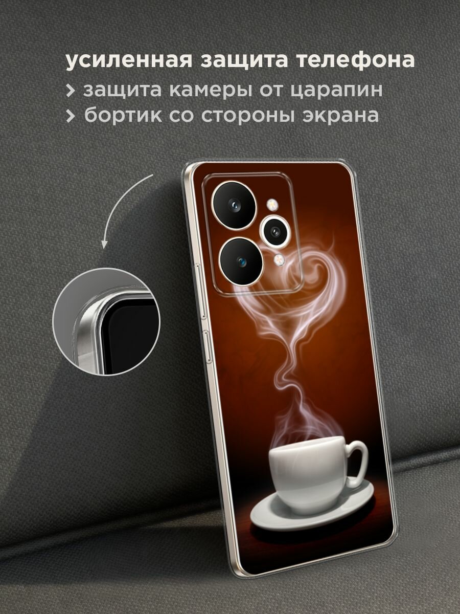 Силиконовый чехол на Realme 15 / Реалми 15 с принтом "Кофейная любовь" — фото 1