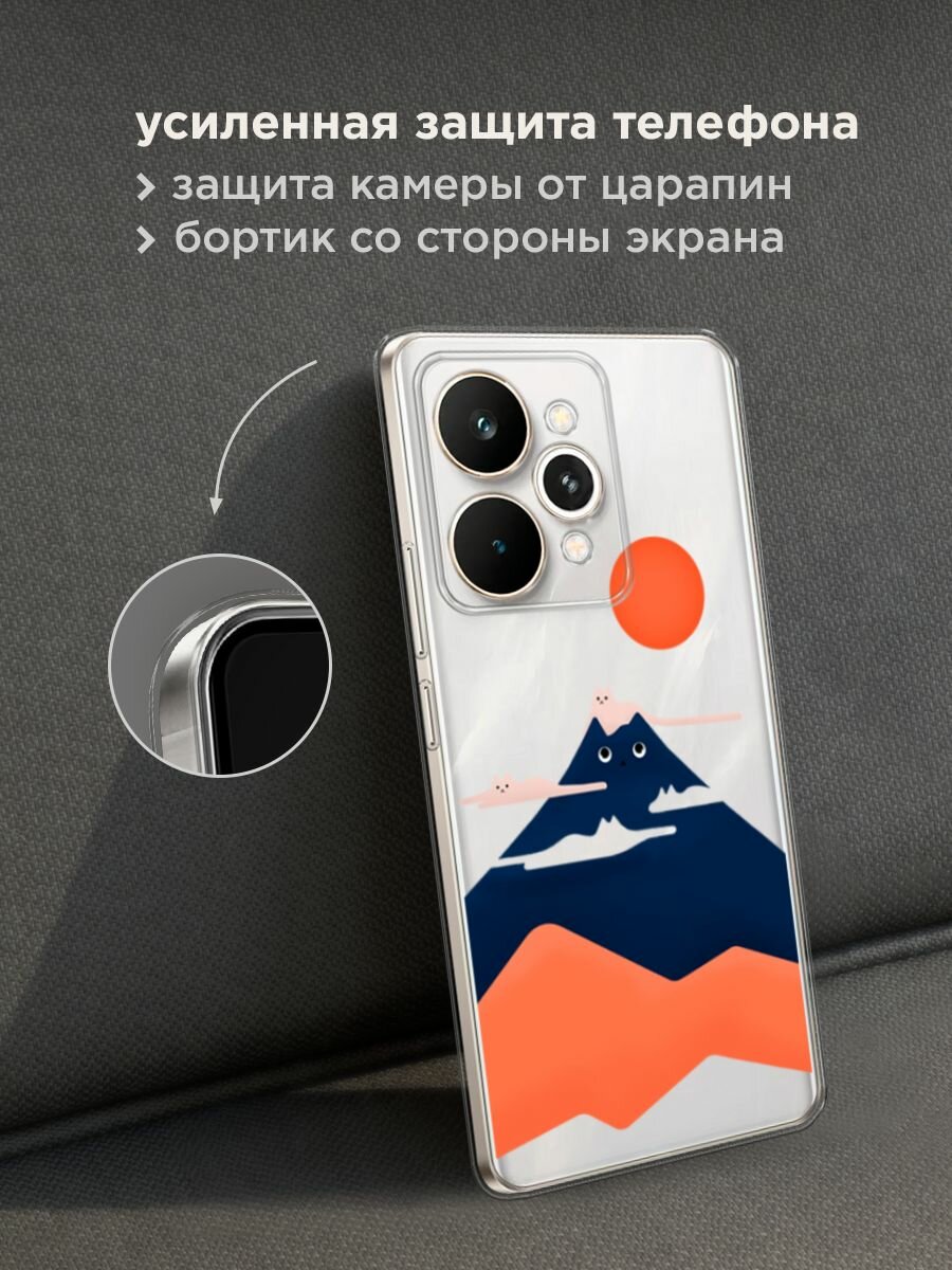 Чехол на Realme 15 Pro / Реалми 15 Про с принтом "Кот-гора", прозрачный — фото 1