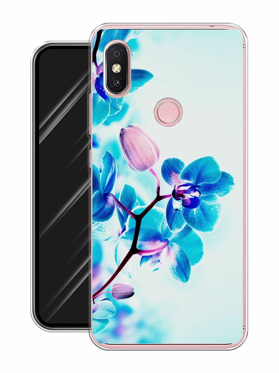 Чехол на Xiaomi Redmi S2 (Redmi Y2) / Сяоми Редми С2 (Редми Y2) с принтом "Голубая орхидея" — фото 1