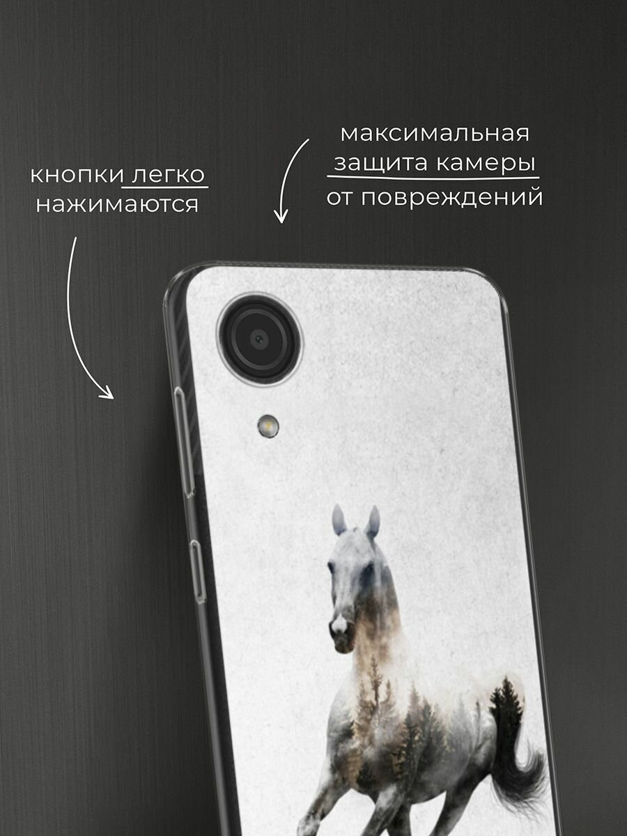 Чехол на Samsung Galaxy A03 Core / Самсунг Галакси А03 Core с принтом "Лошадь лес" — фото 1