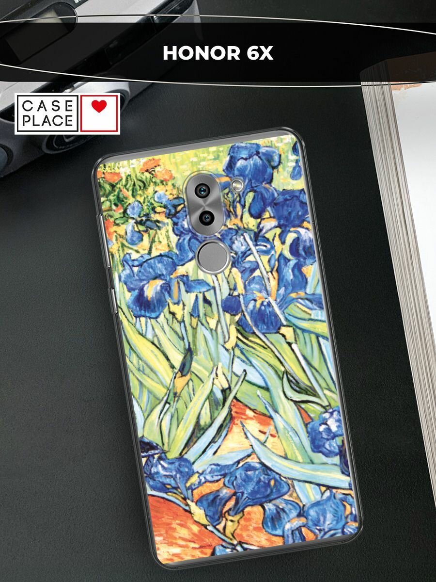 Силиконовый чехол на Honor 6X / Хонор 6Х с принтом "Ирисы Ван Гог"