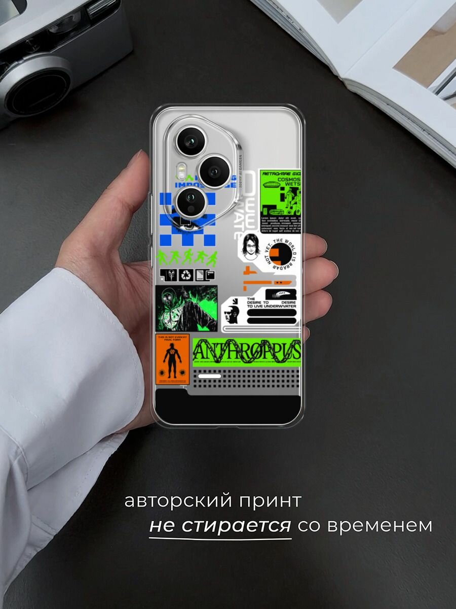 Чехол на Honor 400 Pro / Хонор 400 Про с принтом "Nothing impossible", прозрачный — фото 1