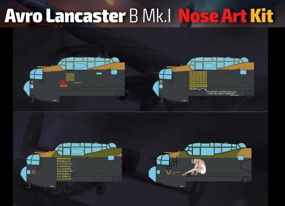 HK Model 01E033 1/32 Scale Avro Lancaster B MK.I Nose Art Kit пластмассовых сборная модель самолета