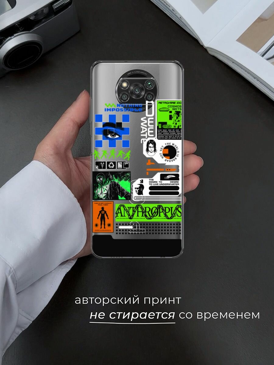 Чехол на Xiaomi Poco X3/X3 Pro / Поко X3/X3 Pro с принтом "Nothing impossible", прозрачный — фото 1