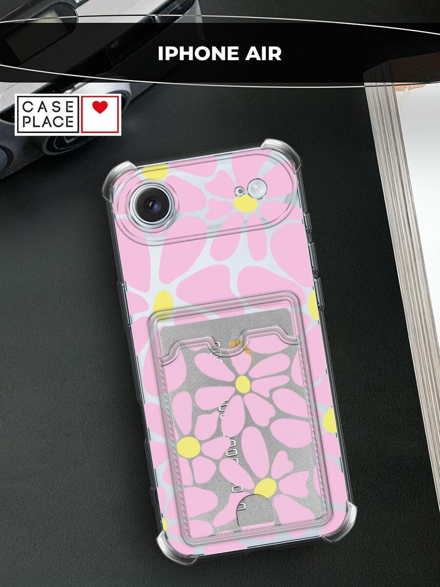Чехол на Apple iPhone Air (Айфон Айр) с картой и принтом "Розовые лепестки 2"