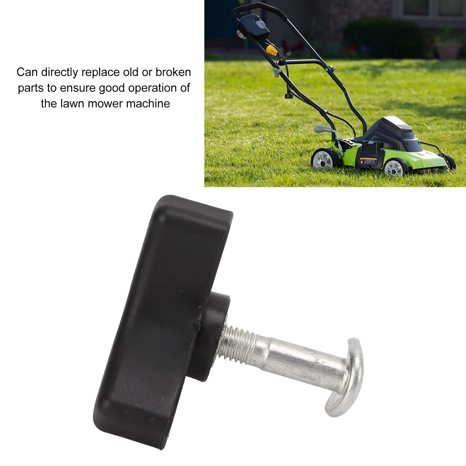 Черная пластиковая газонокосилка, треугольная ручка, винт, сменный болт, аксессуары для газонокосилки