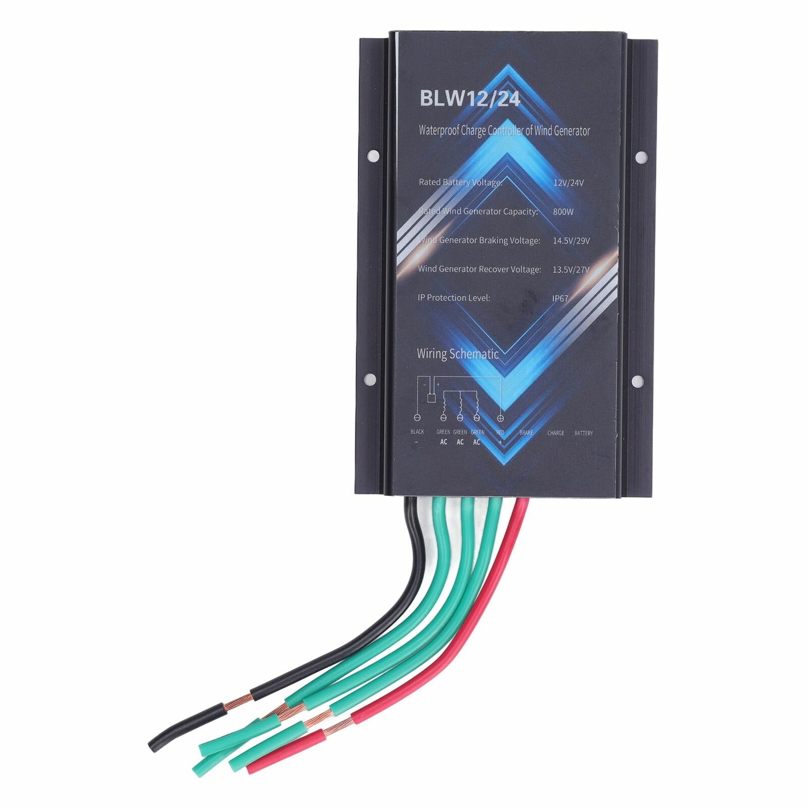 Контроллер ветрогенератора 800 Вт из алюминиевого сплава IP67 Водонепроницаемый контроллер ветрогенератора 12 В 24 В