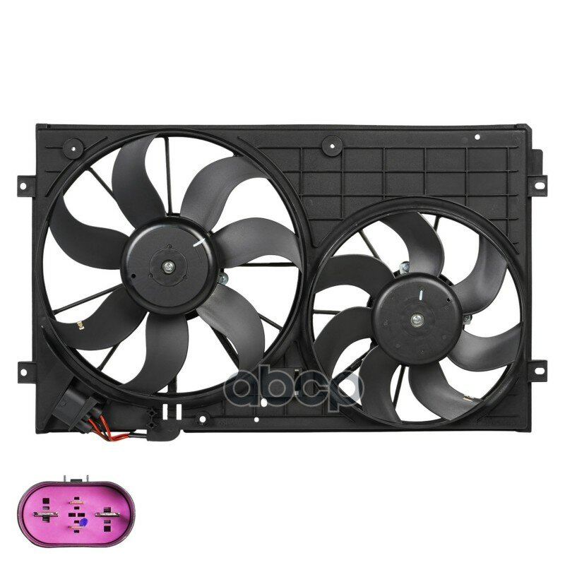 Э/вентиляторы охл. с кожухом (2 вент.) для а/м Skoda Octavia A5/VW Golf V (03-) (Brose) LUZAR арт. LFK18K2