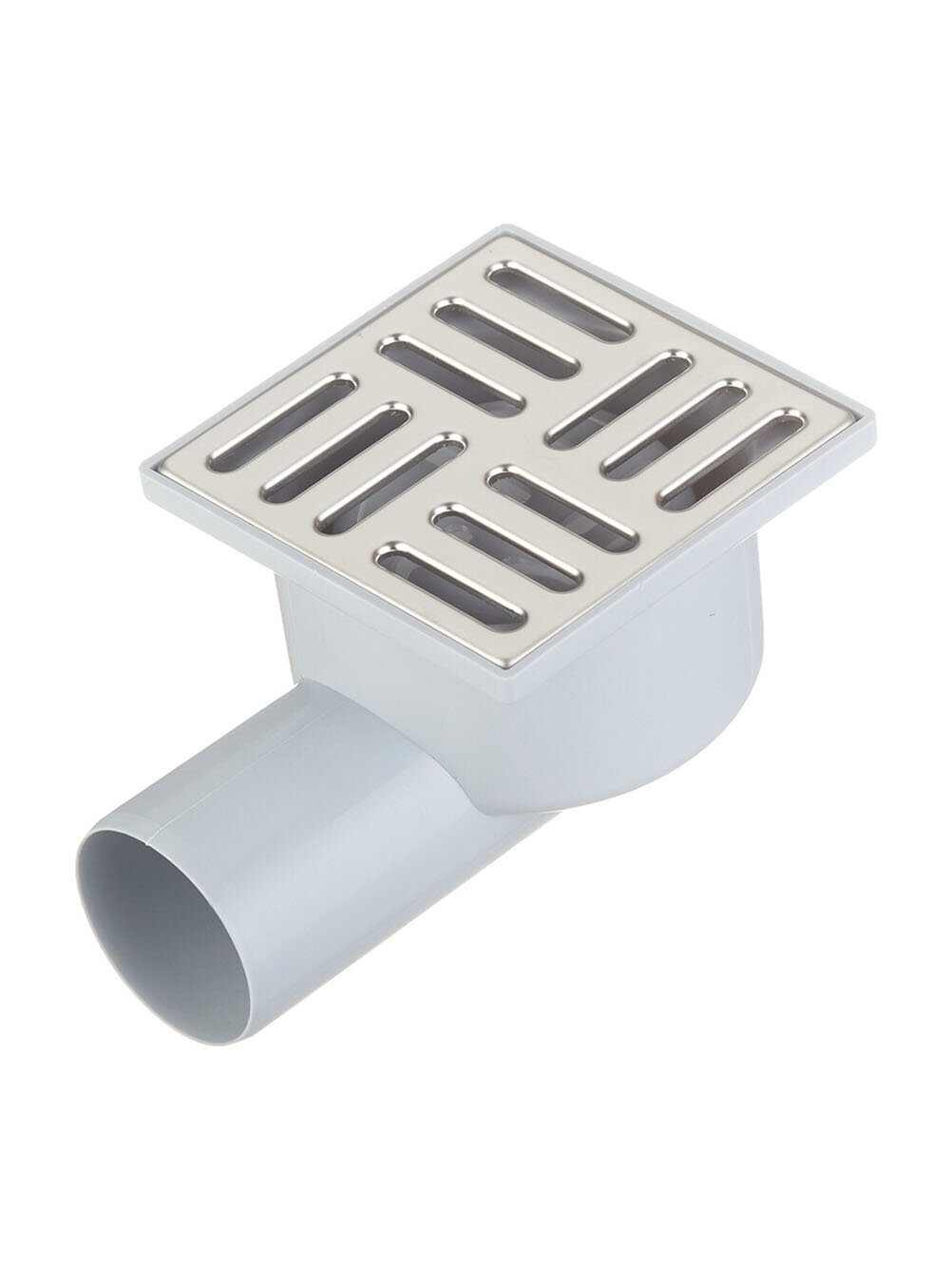 Трап душевой горизонтальный с гидрозатвором 100х100 мм d50 мм решетка из нержавеющей стали (TA5102)