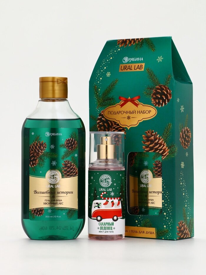 URAL LAB Арома саунд набор гель для душа 300 мл и мист для тела, яблочный пунш 10610703