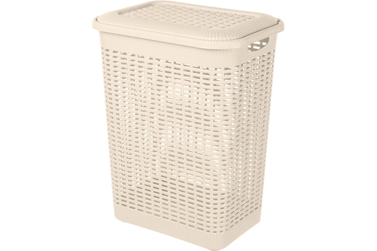 Корзина для белья Econova, 370 x 260 x 465 мм, 30 л, бежевая