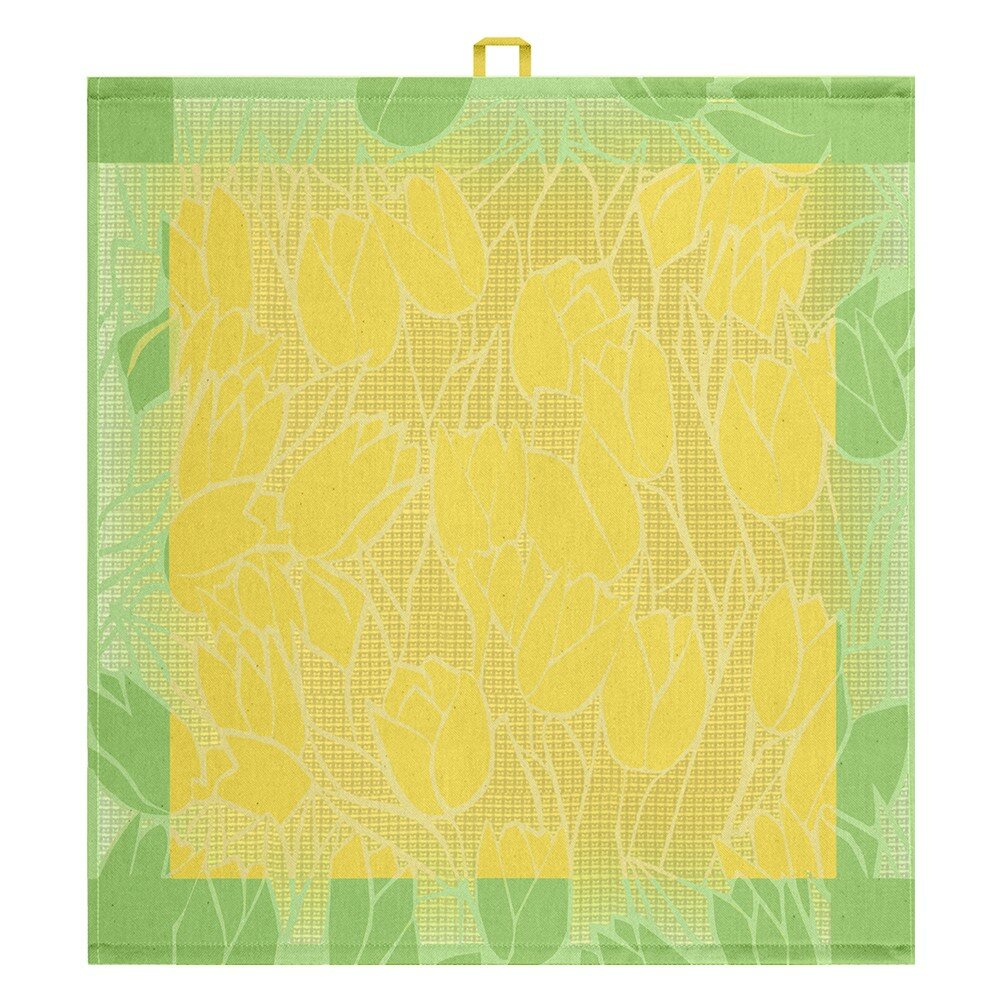 Желтые тюльпаны набор кухонных полотенец на хангере, 2 шт, 50x50 см, пестротканый