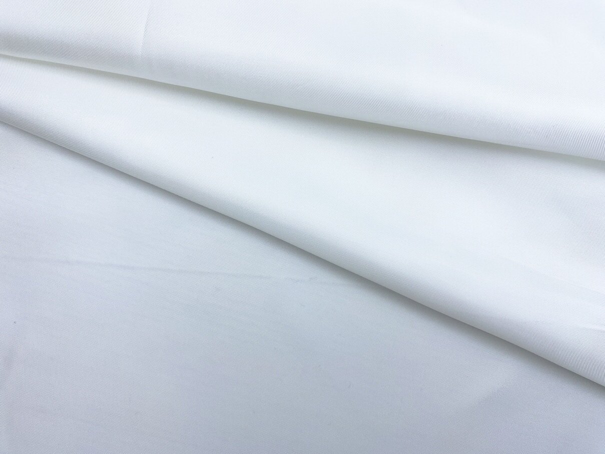 Ткань Подкладочная белого цвета однотонная 33414