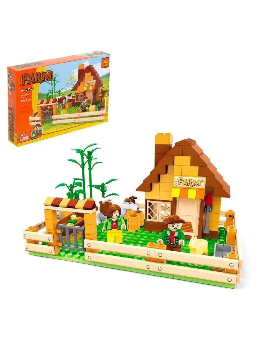 Конструктор/"Ферма"/243 детали/От 6 лет/Блочный/Конструкторы