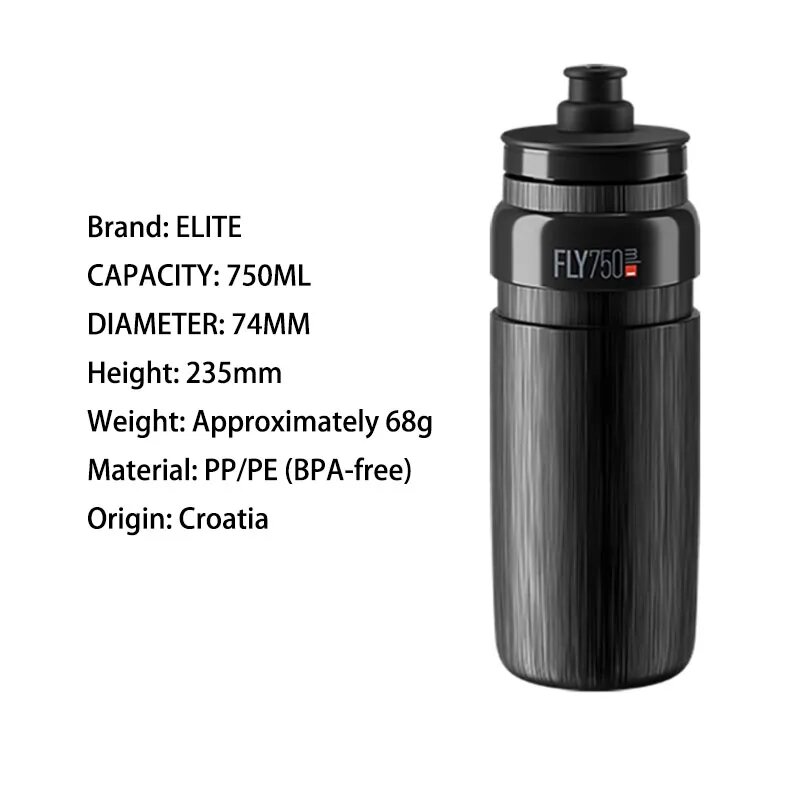 Elite Cycling Water Bottle 750ML Черный, 750ML-Black