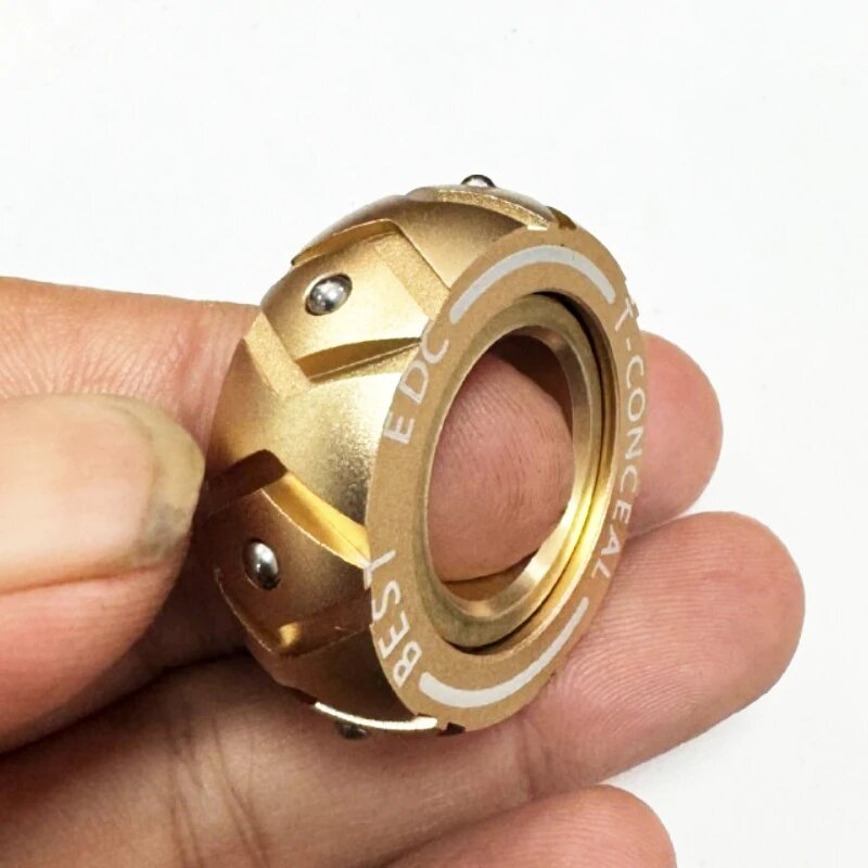 Кольцо с абзацем, магнитная карта, толкающая пластина, механический слайдер, EDC, металлическая мини-игрушка для снятия стресса, Antistresse, F Gold