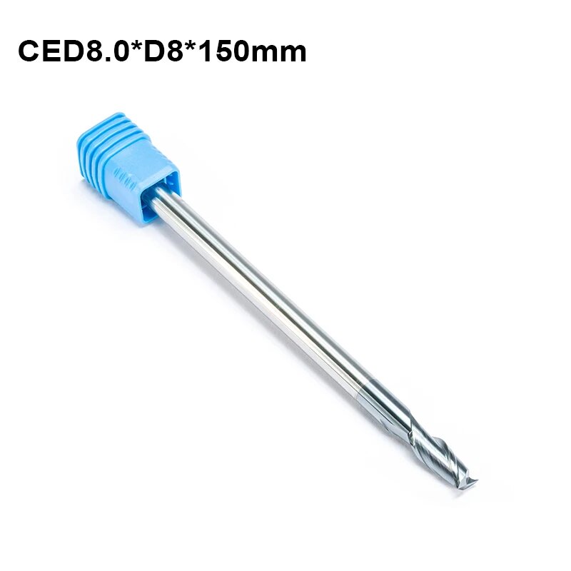1 шт, фреза по металлу, дереву HRC55, 2 флейты SHK, 8 мм x 60 мм, 75 мм, 100 мм, 150 мм, фреза, концевая фреза, длиннее CED8.0xD8X150