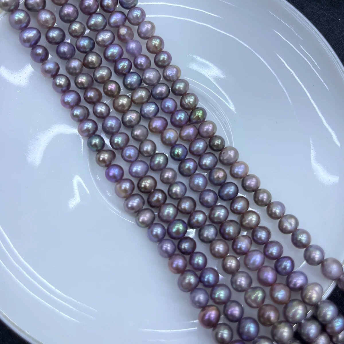 Натуральный пресноводный жемчуг 5-6 мм 4А желтый фиолетовый круглый Purple