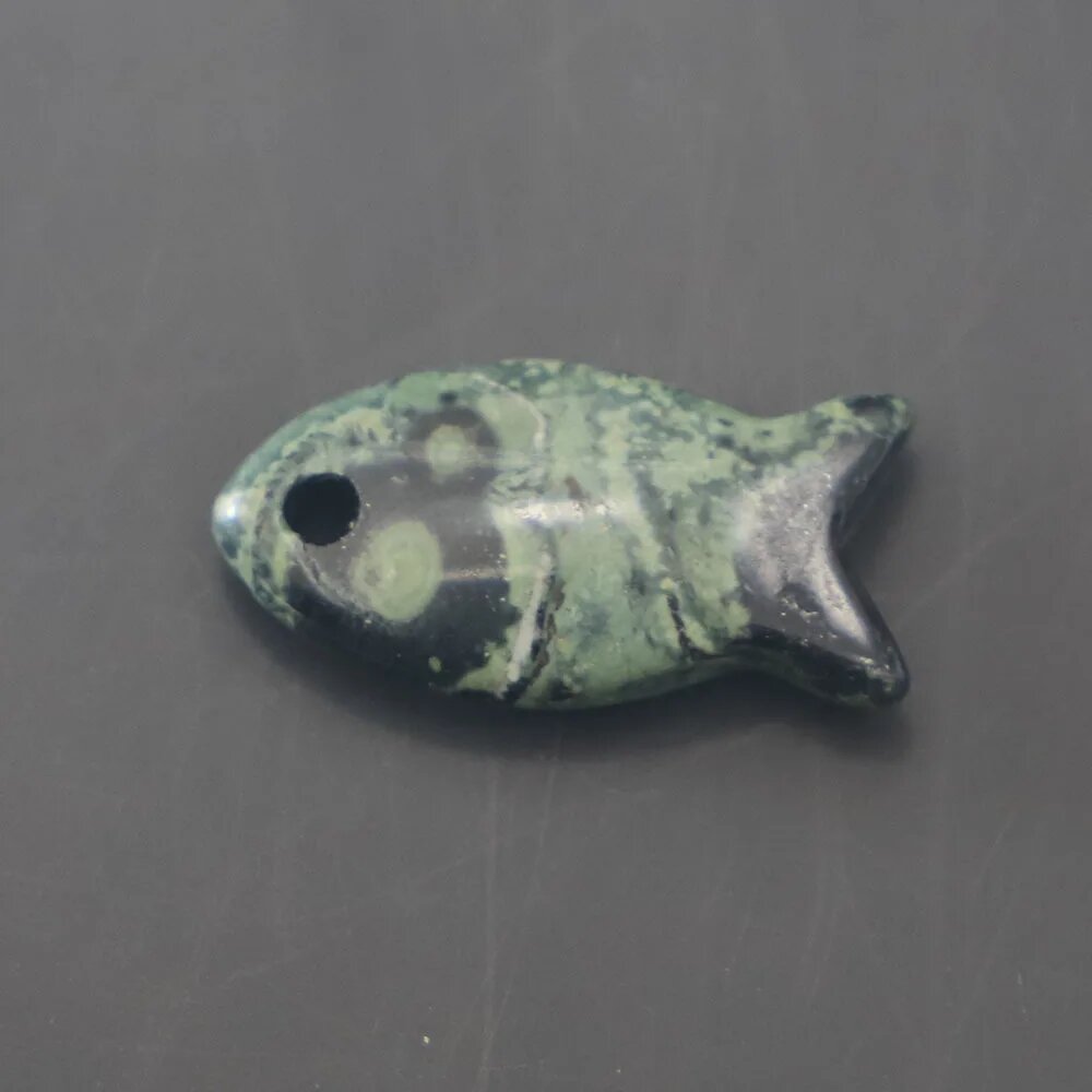 Бусины из аметиста и агата в форме рыбы Birds Eye Stone