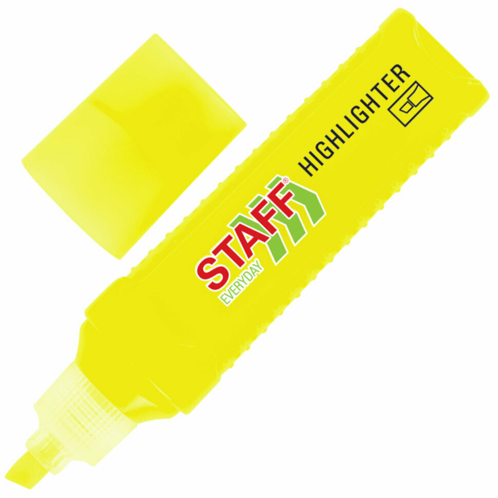 Текстовыделитель STAFF "EVERYDAY HL-707", желтый, линия 1-5 мм, скошенный наконечник, 152542, 48 штук, 152542