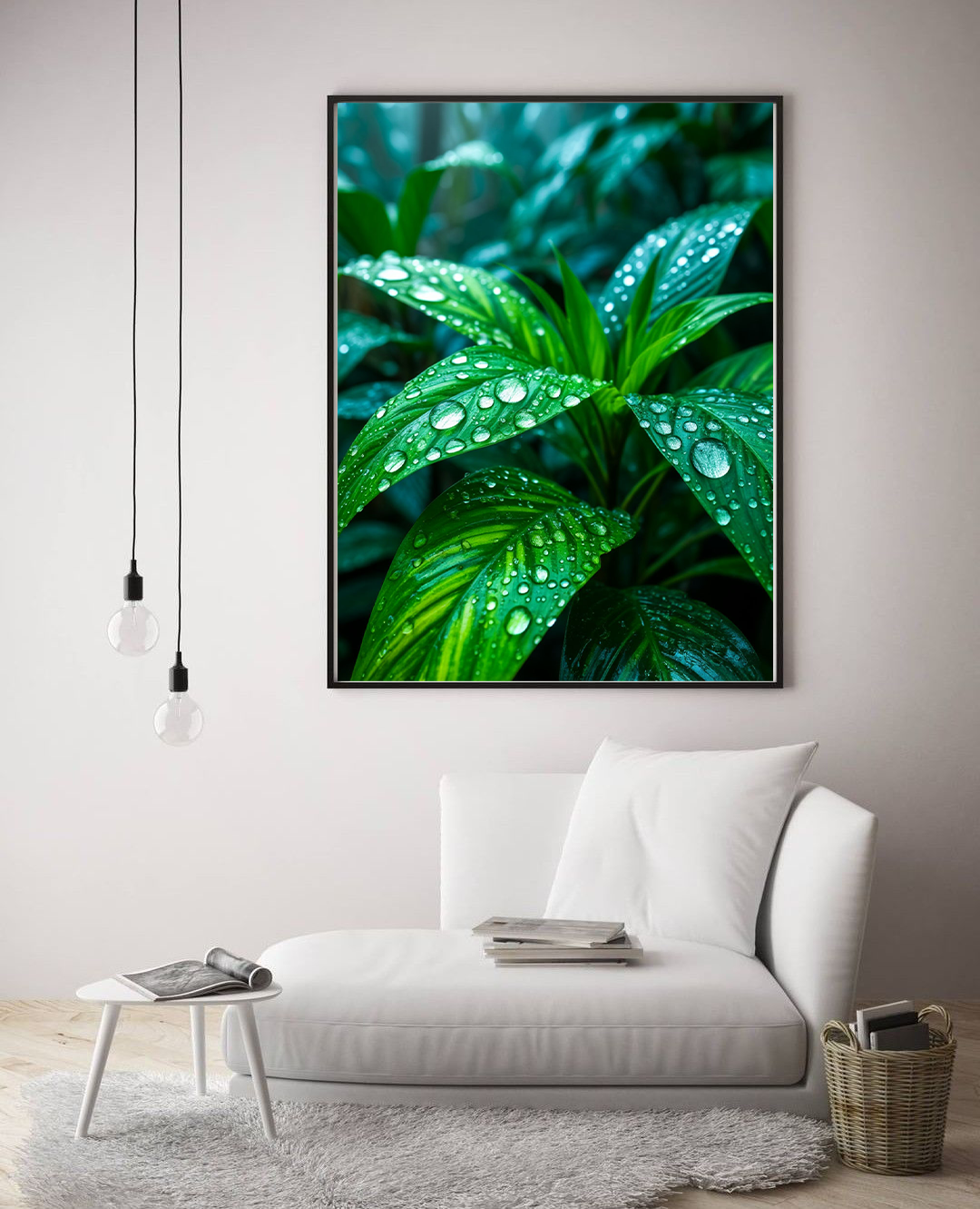 Картина на стену для интерьера "Тропический дождь" 40х50 см, холст на подрамнике, InterHobby