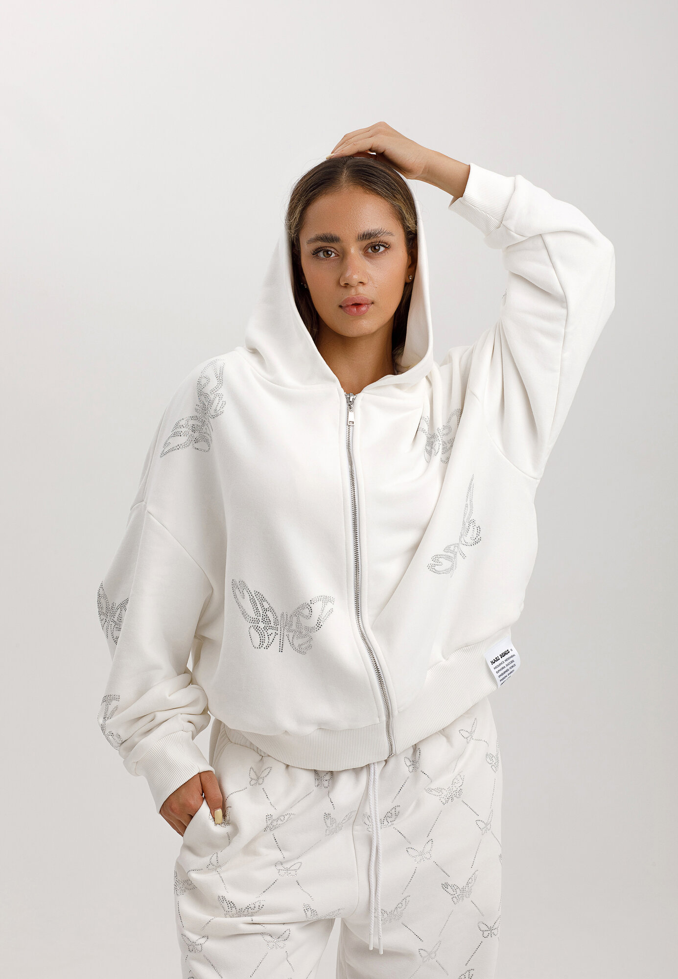Худи MariDeniz зип худи со стразами