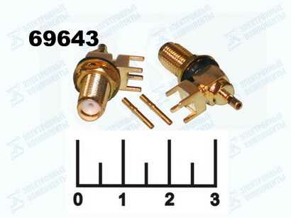 Разъем SMA гнездо на плату угол gold (SMA-KWE 1.13F)