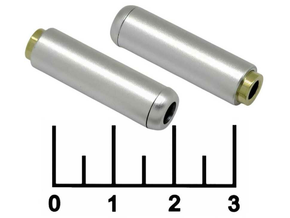 Разъем AUD 3.5 4 контакта гнездо металл gold серебро (1-087G)