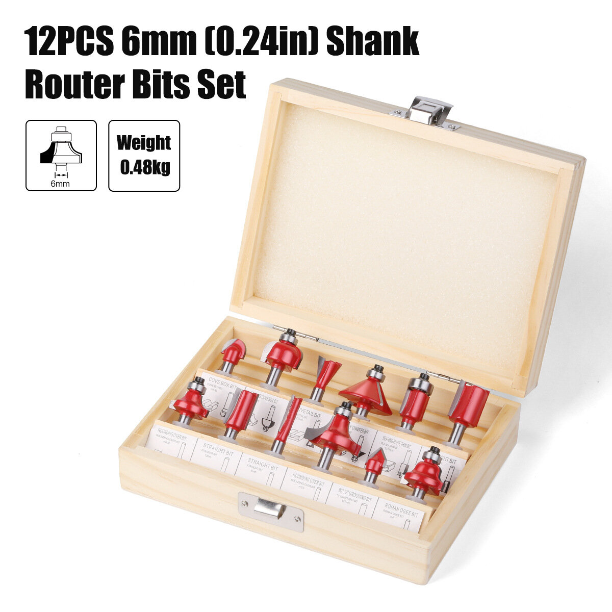 12-предметный набор фрез для деревообработки с 1/4 дюймовым хвостовиком, фрезы для обрезки, электрическая фреза для дерева, гравировальный станок, фрезы для обрезки