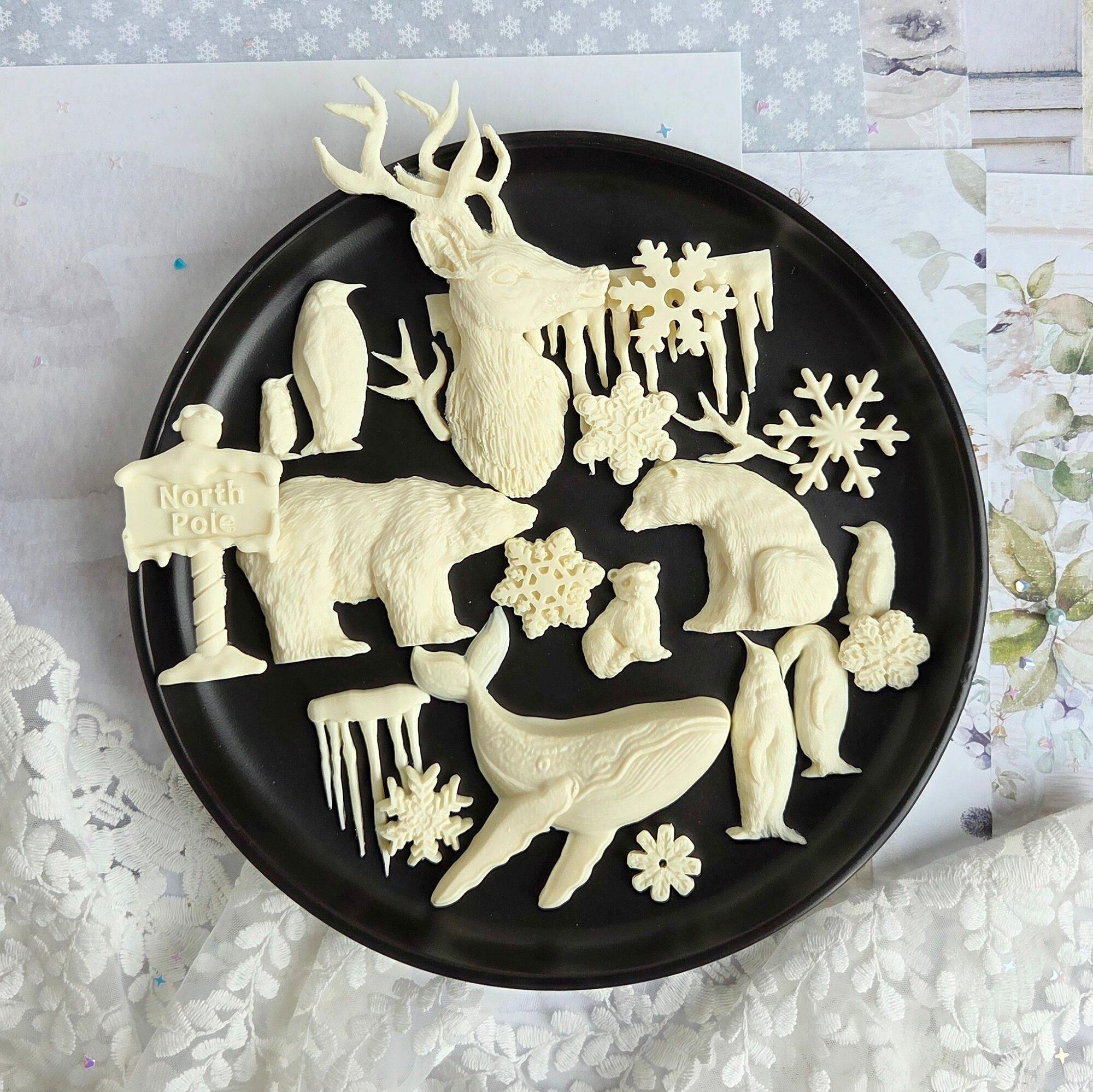 Набор отливок из пластика для скрапбукинга "Полярная сказка"