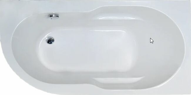 Акриловая ванна Royal Bath Azur RB 614203 R без опоры 170x80 см, угловая, правая, пристенная, белая, асимметричная