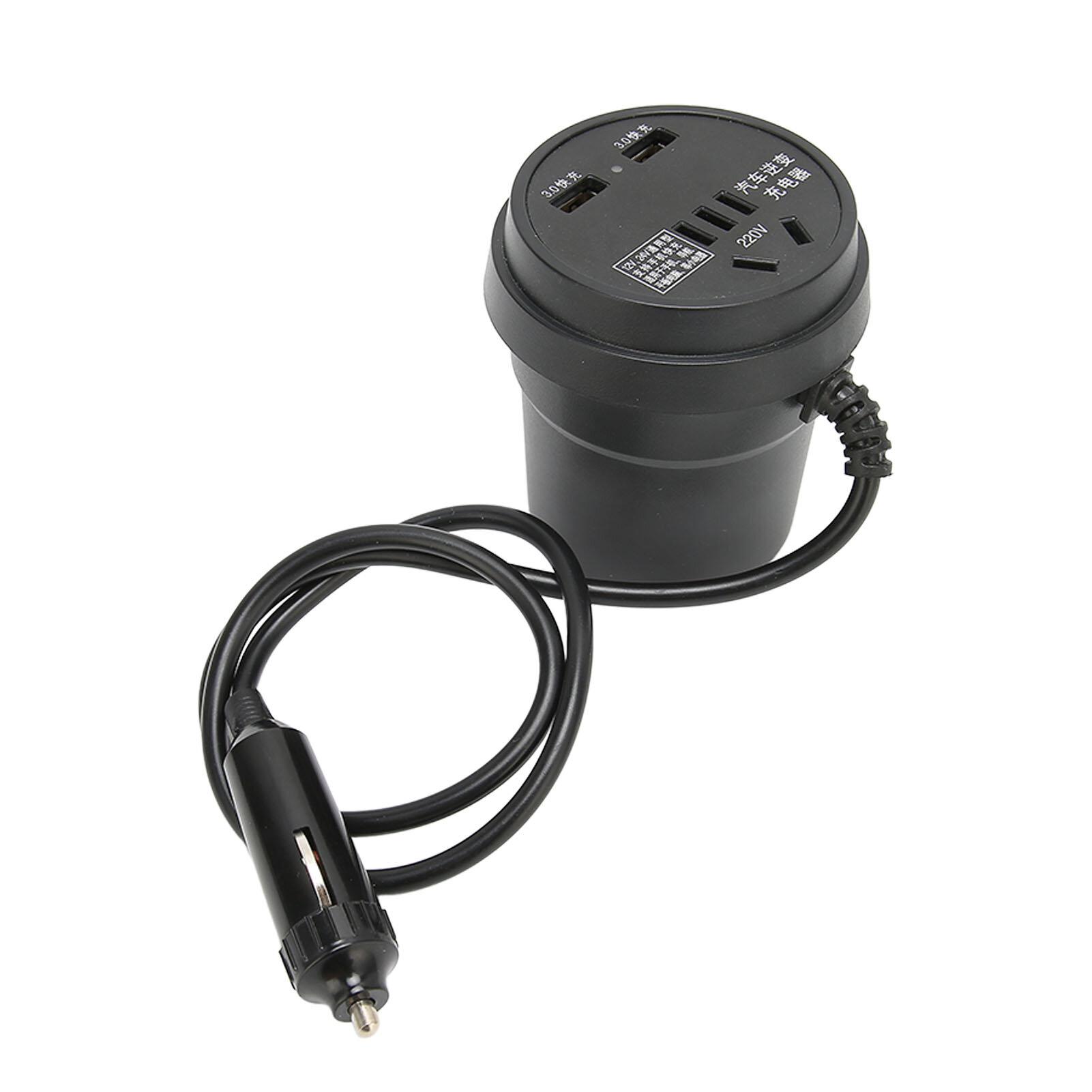 Инвертор для автомобиля 150 Вт, преобразователь постоянного тока 12‑24 В в переменный 110‑220 В, с 2 портами USB, автомобильный адаптер питания