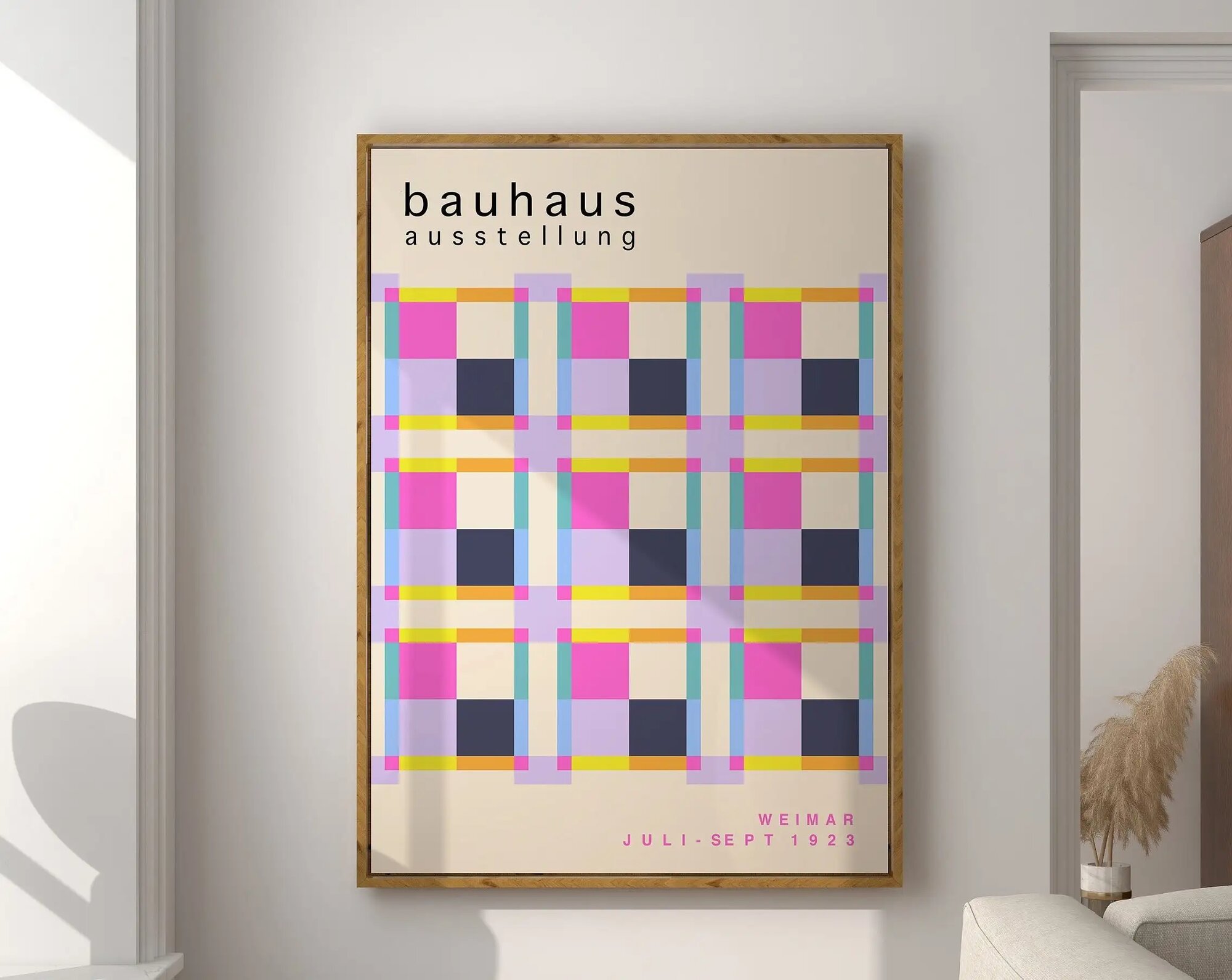 Геометрическая картина Bauhaus 50x70см, цвет 29, без рамы