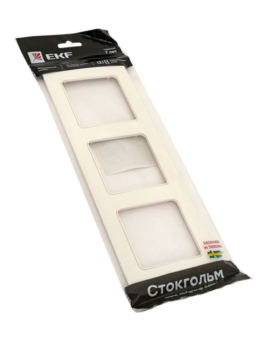 Рамка 3-местная белая EKF Стокгольм EZM-G-302-20