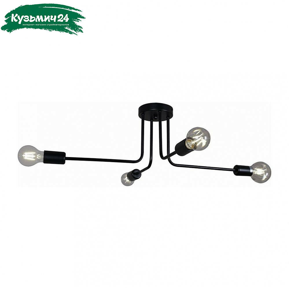 Светильник потолочный Illumico IL2000-4C-05 BK, Е27, 40 Вт, 4 лампы, черный