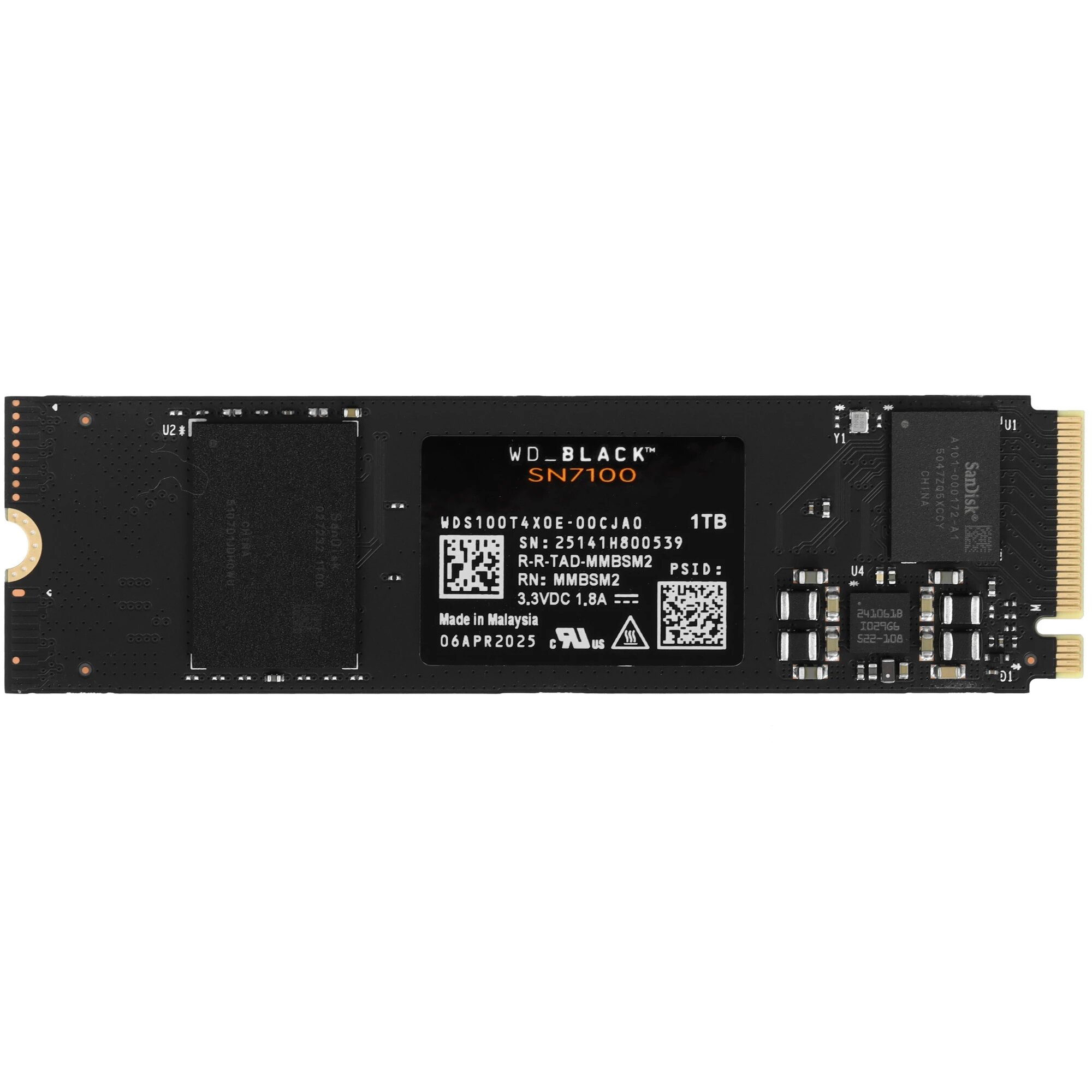 WDS100T4X0E / SSD накопитель WD Black SN7100 1ТБ, M.2 2280, PCIe 4.0 x4, NVMe, M.2 (wds100t4x0e)