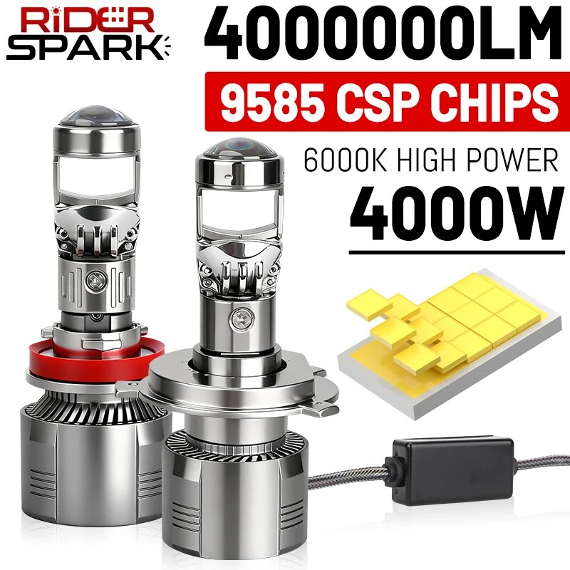 H7 H4 H11 Светодиодная фара с линзой проектора H8 9005 9006 HB3 HB4 Автомобильная лампа 6000K Canbus Turbo Высокая мощность Мини-авто/мото Лампа Противотуманная фара H7