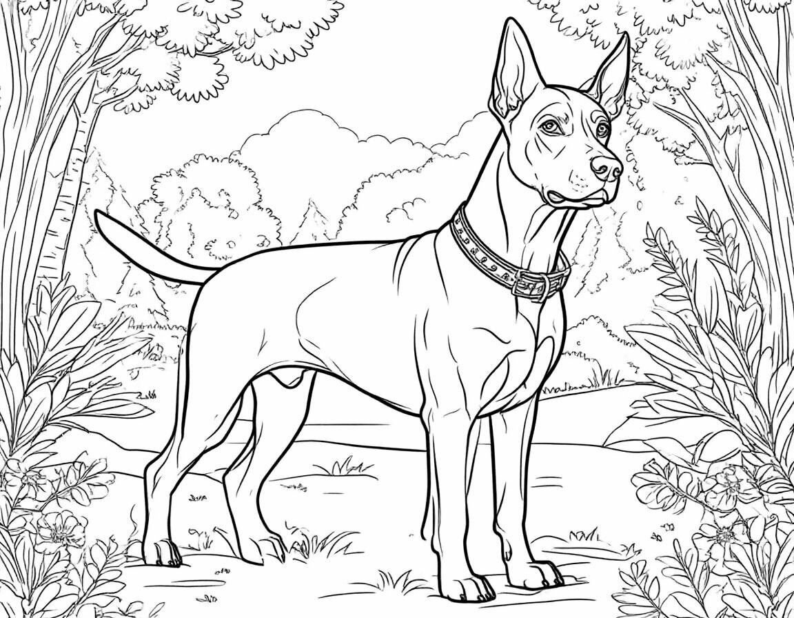 Набор детских раскрасок "Доберман", плотная бумага формата А4, 10 шт, от 1 года