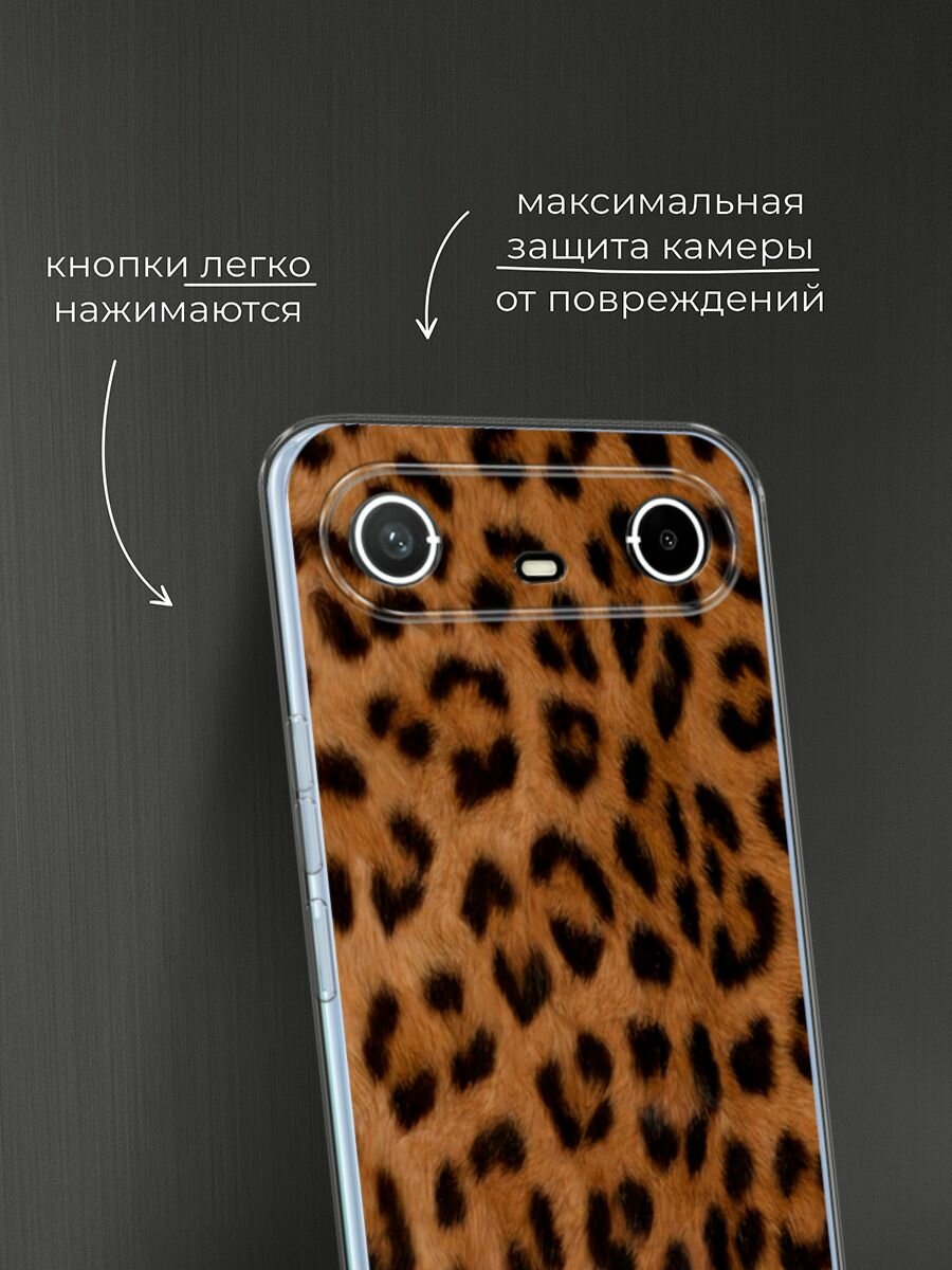 Чехол на Tecno Spark Slim / Текно Спарк Слим с принтом Мех леопарда — фото 1