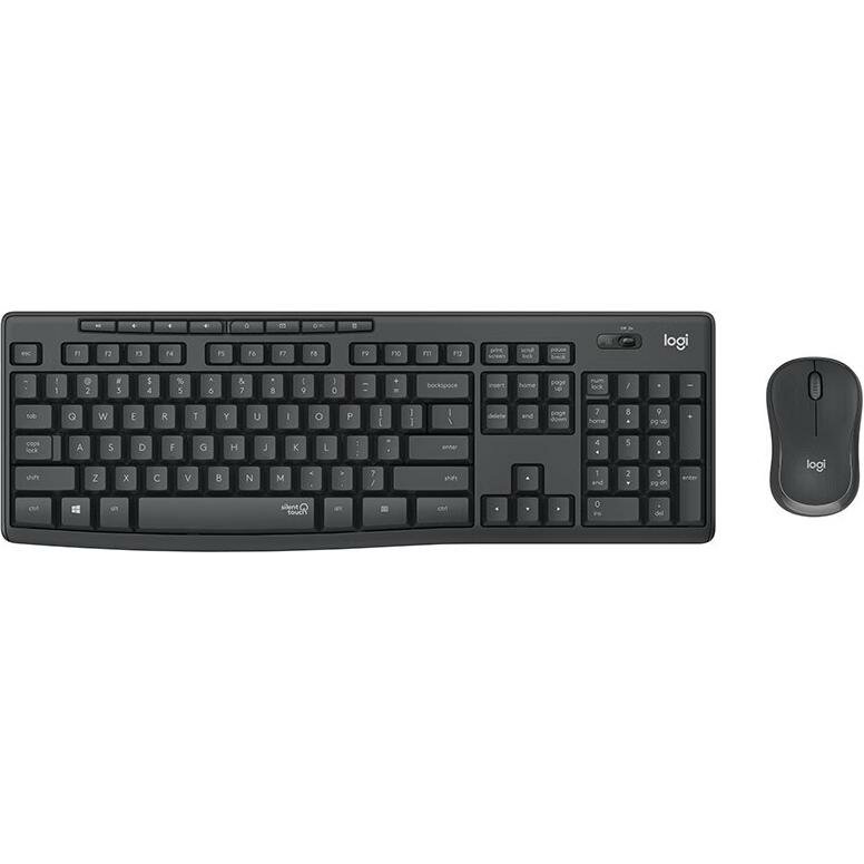 Набор клавиатура и мышь Logitech MK295 беспроводной ультратонкий, черный